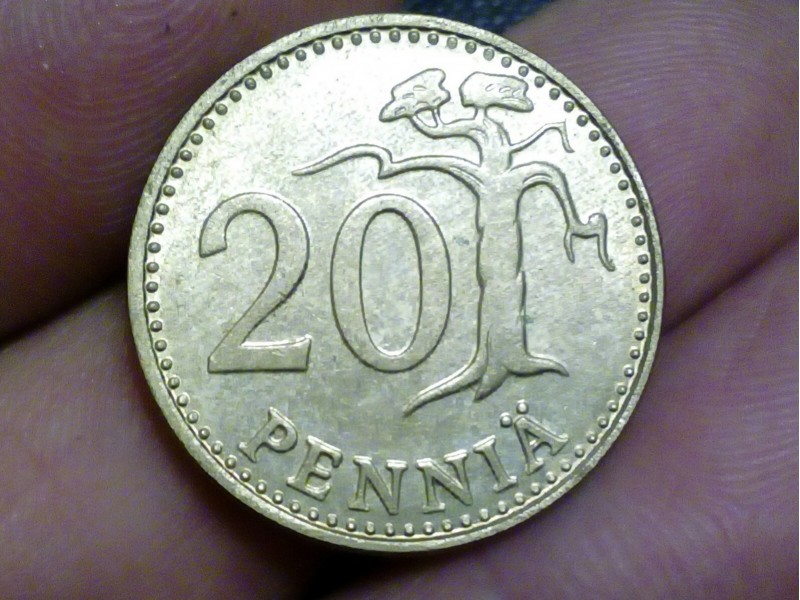 Finska, 20 penia 1980