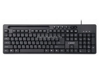 KB-UM-108 Gembird Multimedijalna tastatura US layout black USB sa drzacem za telefon A