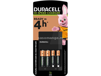 Duracell CEF14 PUNJAC + punjive baterije 2xAA NiMH 1300mAH+ 2xAAA 750mAh( Hi speed 4h, auto-OFF)