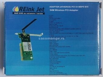 ReinkJet * PCI 2,4GHz 54Mbps B/G Atheros RWL548P sa ugradjenom fiksnom antenom (299)