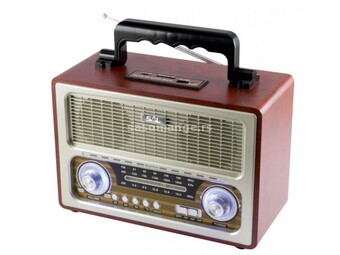 Radio prijemnik RRT3B prenosni retro 2x3W, FM, USB, microSD, Bluetooth, baterija 1300mAh