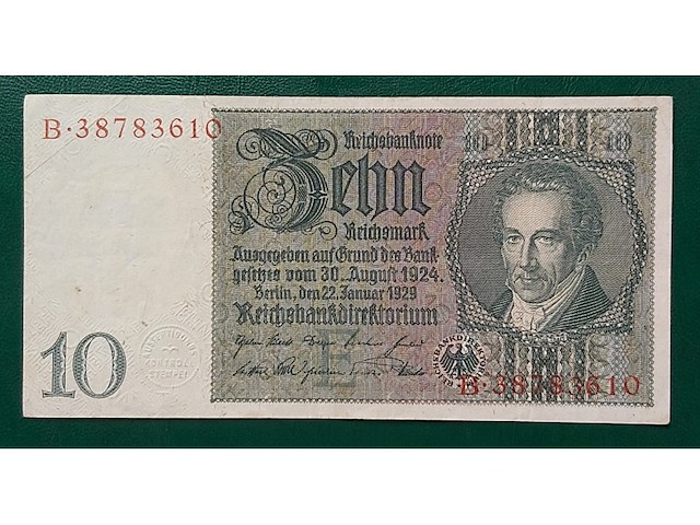 10 REICHSMARK 1929