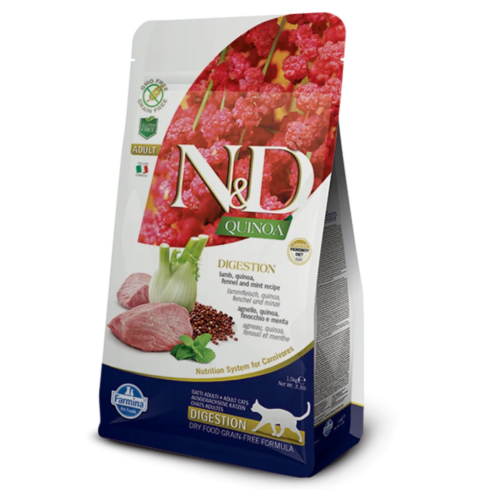 N&D Quinoa hrana za mačke - Digestion Lamb Fennel & Mint 1.5kg