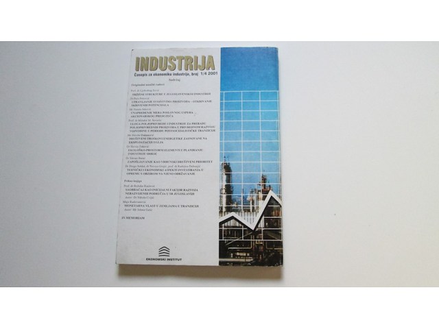 Industrija - Časopis broj 1/4 2001