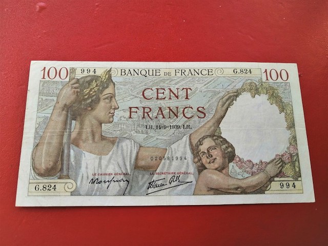 Francuska 100 franc 1939