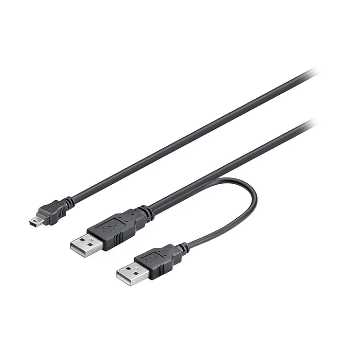 Kabl USB 2.0 BM mini 5pin - 2xUSB AM, 0.6m