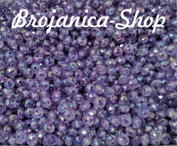 Perle za brojanice u obliku kristala ljubičaste boje (100komada)