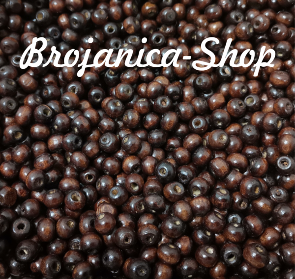 Perle za brojanice drvene u tamno braon boji (100komada)