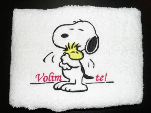 Snoopy – Volim te – vezeni peškir