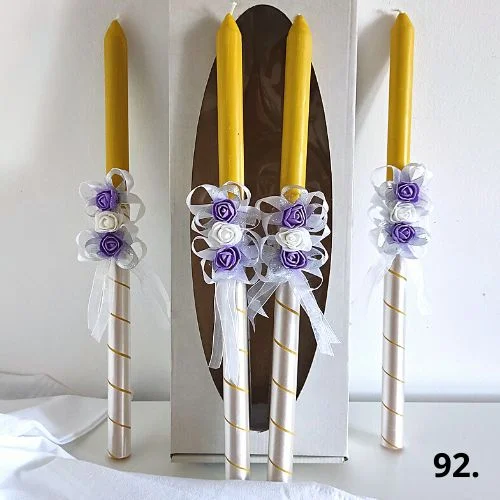 Komplet za crkvu – četiri dekorisane sveće (br. 92)