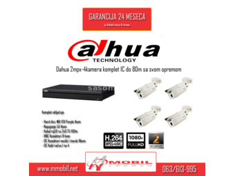 Dahua 2mpx-4kamera komplet IC do 80m sa svom opremom