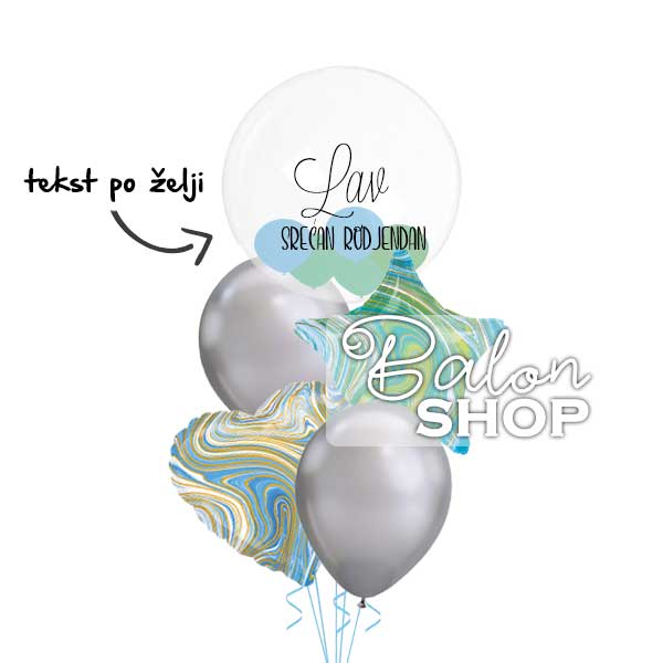 Personalizovan plavo-zeleni baloni za rodjendan