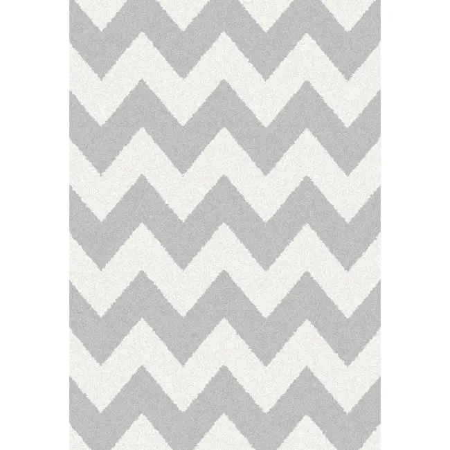 Tepih extra fleece chevron belo/srebrni 160x230cm