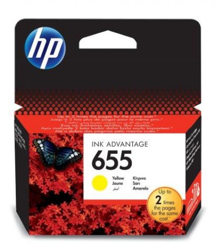 HP 655 Yellow Ink Cart.[CZ112AE] HP Deskjet Ink Advantage 3525, 4615, 4625, 5525, 6525 e-All-in-One ( CZ112AE ) ( 9601 )