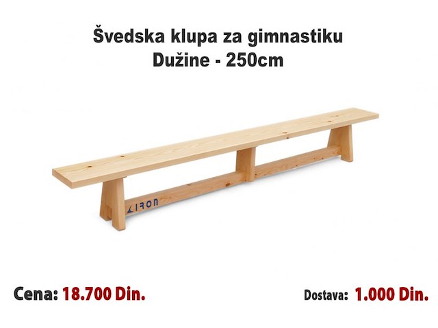Švedska klupa za gimnastiku 250cm