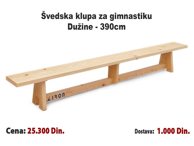 Švedska klupa za gimnastiku 390cm