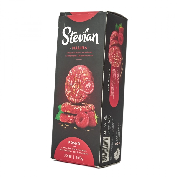 Keks Stevian malina 165g