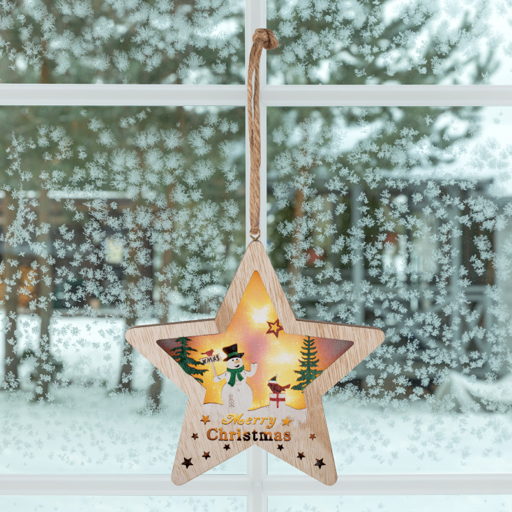 Ukras za prozor ili vrata “zvezda i sneško”