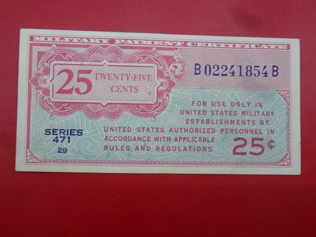 USA-Amerika 25 Cents 1947, P6801, eR