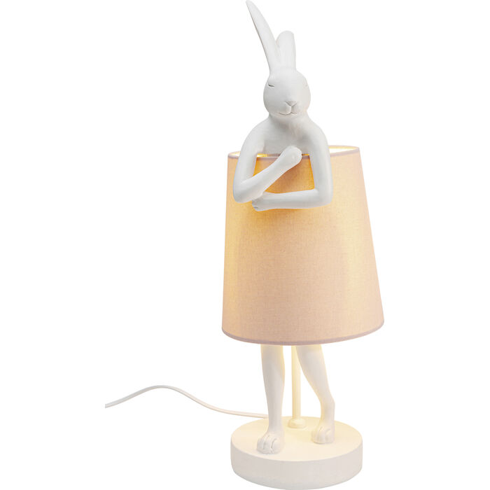 Table Lamp Animal Rabbit White/Rose 50cm