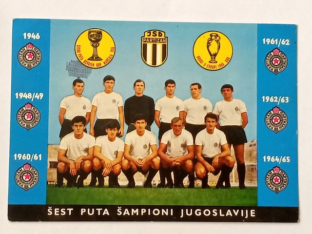 FK Partizan Beograd - Čista - Veoma Očuvana Razglednica
