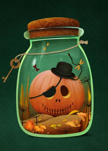 Decije ilustracije bundeva u tegli