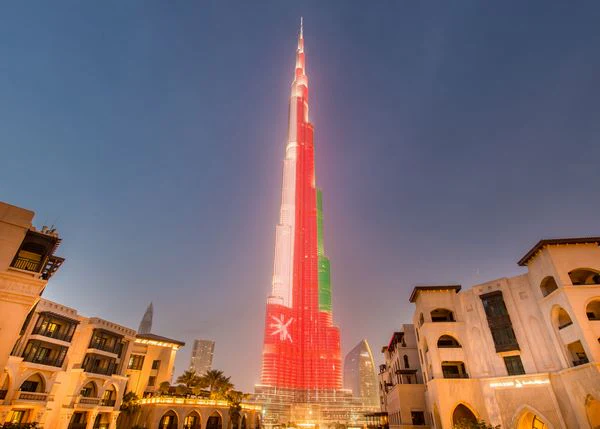 Saudijska Arabija crvena Burj Khalifa