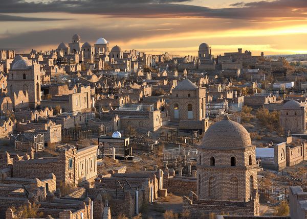 Uzbekistan Mizdakhan cemetery in Nukus