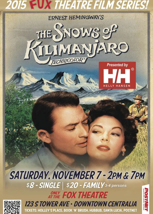 The Snows of Kilimanjaro 1952 filmski poster