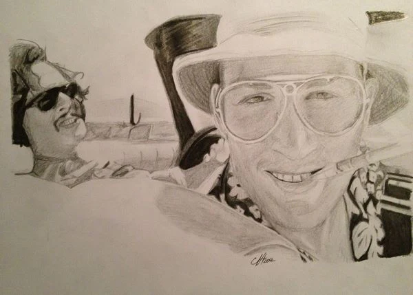 Fear and loathing In Las Vegas crno beli poster