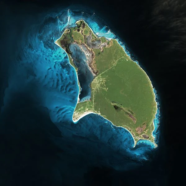 Mape Barbuda satelitska