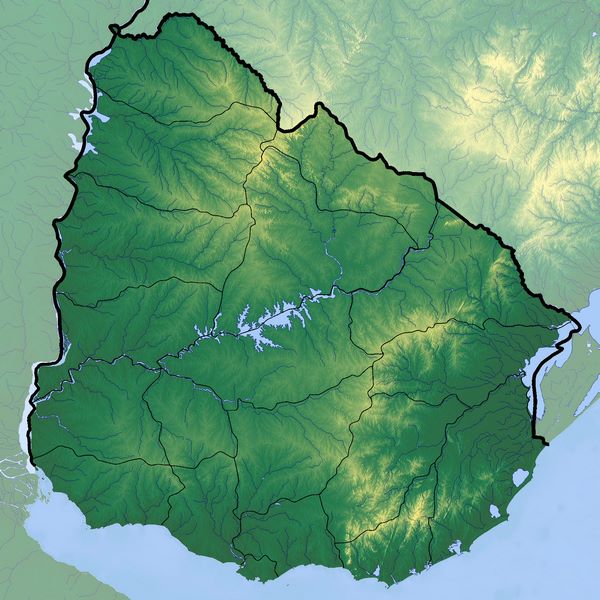 Mape Urugvaj reljefna