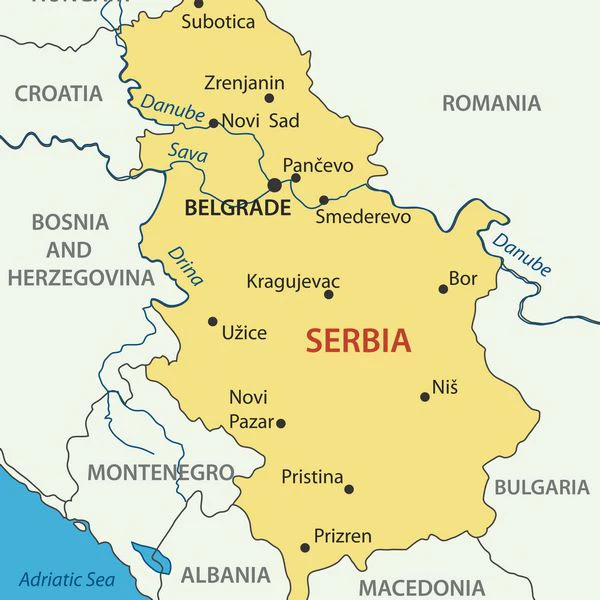 Mape Srbija zuta