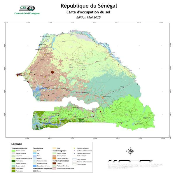 Mape Senegal gradovi i putevi