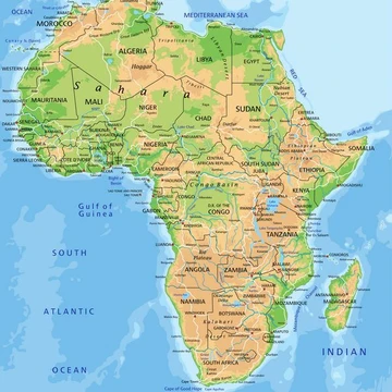 Mapa Afrike i okeani
