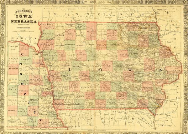 Mape Nebraska i Ajova