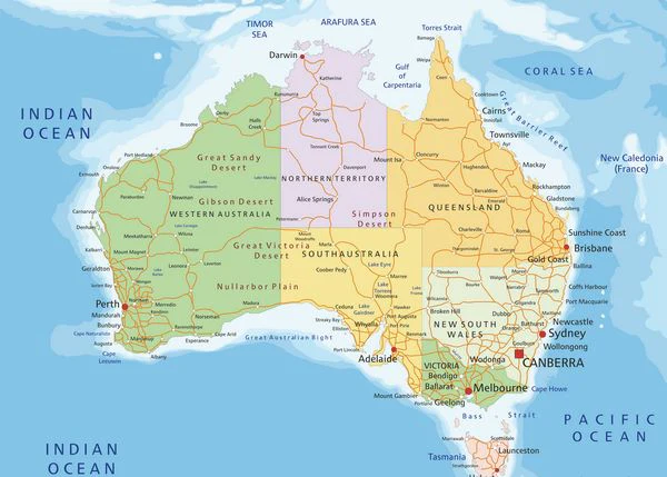 Mape Australija sarena