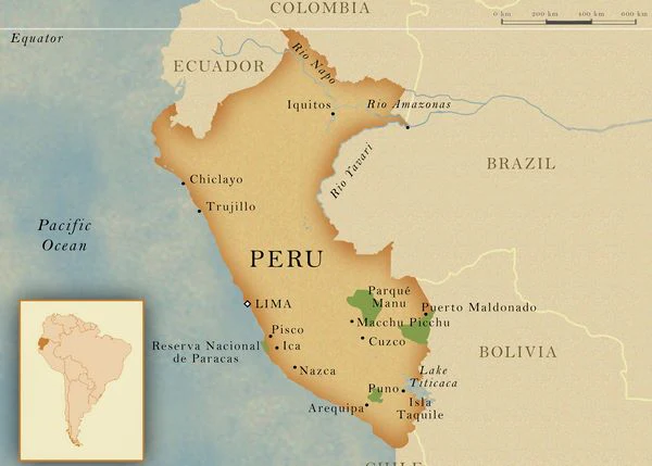 Mape Peru i okean