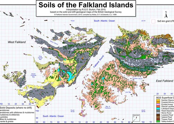 Mape Foklandska ostrva geoloska