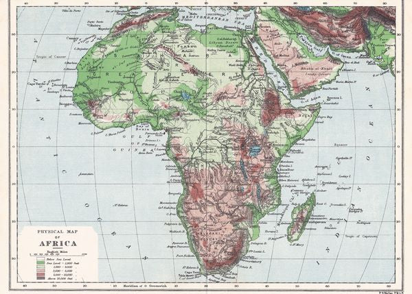 Mapa Afrike i meridijani