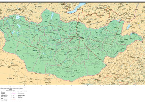 Mape Mongolija prikaz gradova