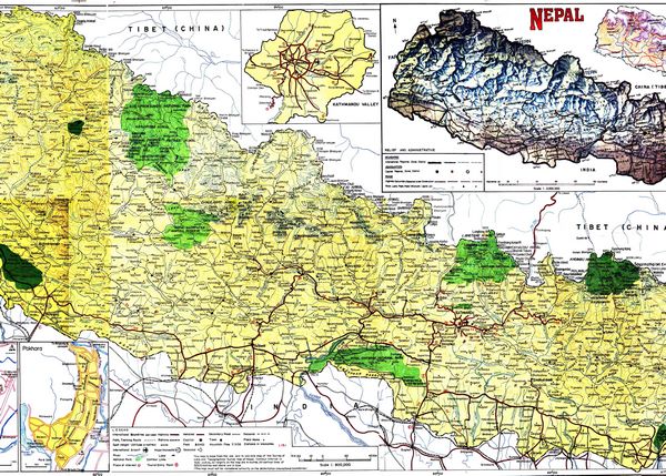 Mape Nepal zelena