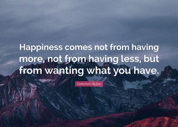 Happiness comes not from having more