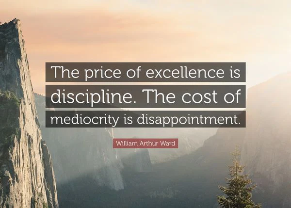 The price of excellence is discipline