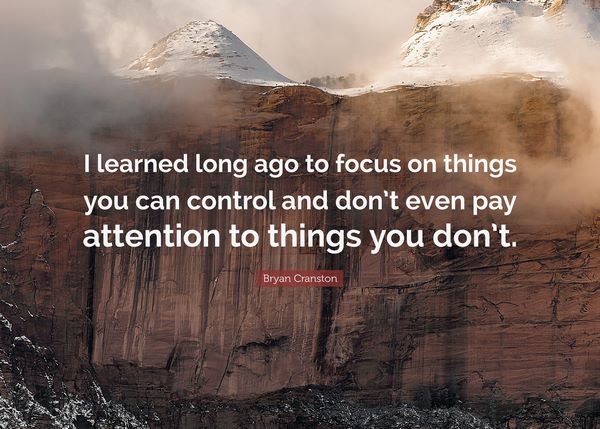 I learned long ago to focus