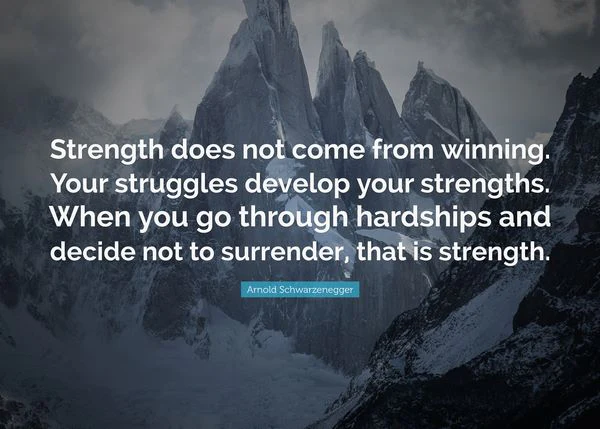 Strenght does not come from winning