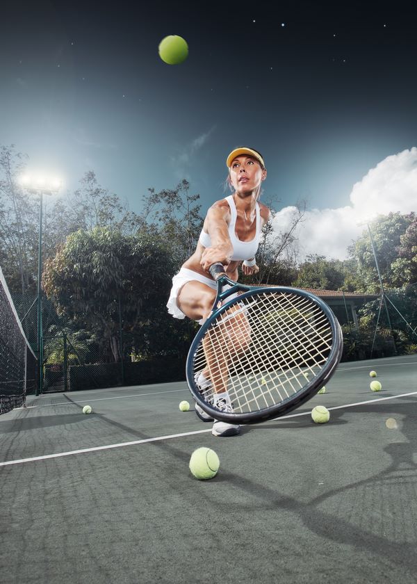 Tennis fotografije i docek loptice