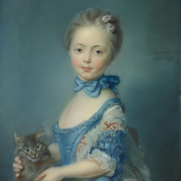 Jean Baptiste Perronneau, A Girl with a Kitten