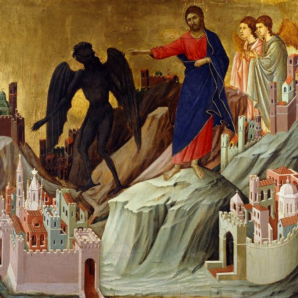 Duccio Di Buoninsegna, Predella, Temptation Of Christ On The Mountain Top