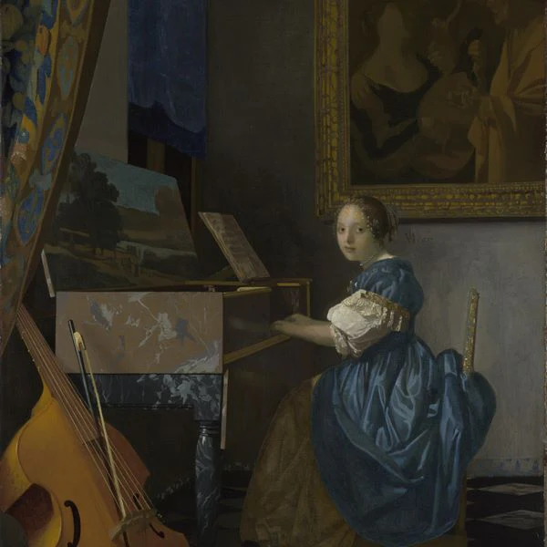 Johannes Vermeer, A Young Woman seated at a Virginal